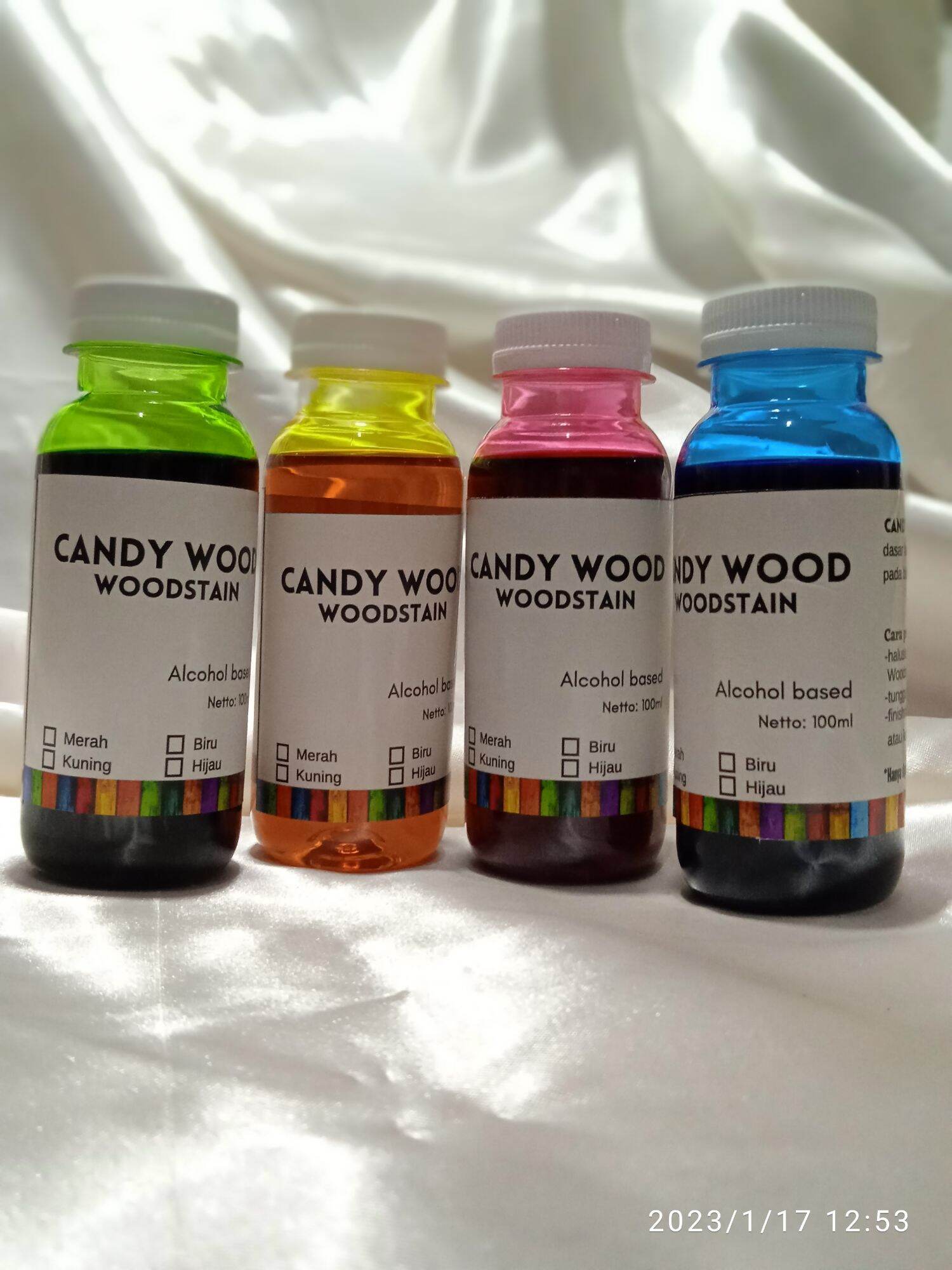 Candy Wood woodstain pewarna kayu transparan alkohol / alcohol based ...