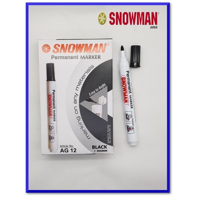 SPIDOL PERMANENT MARKER AG 12 WARNA HITAM 12pcs / 1lusin | Lazada Indonesia