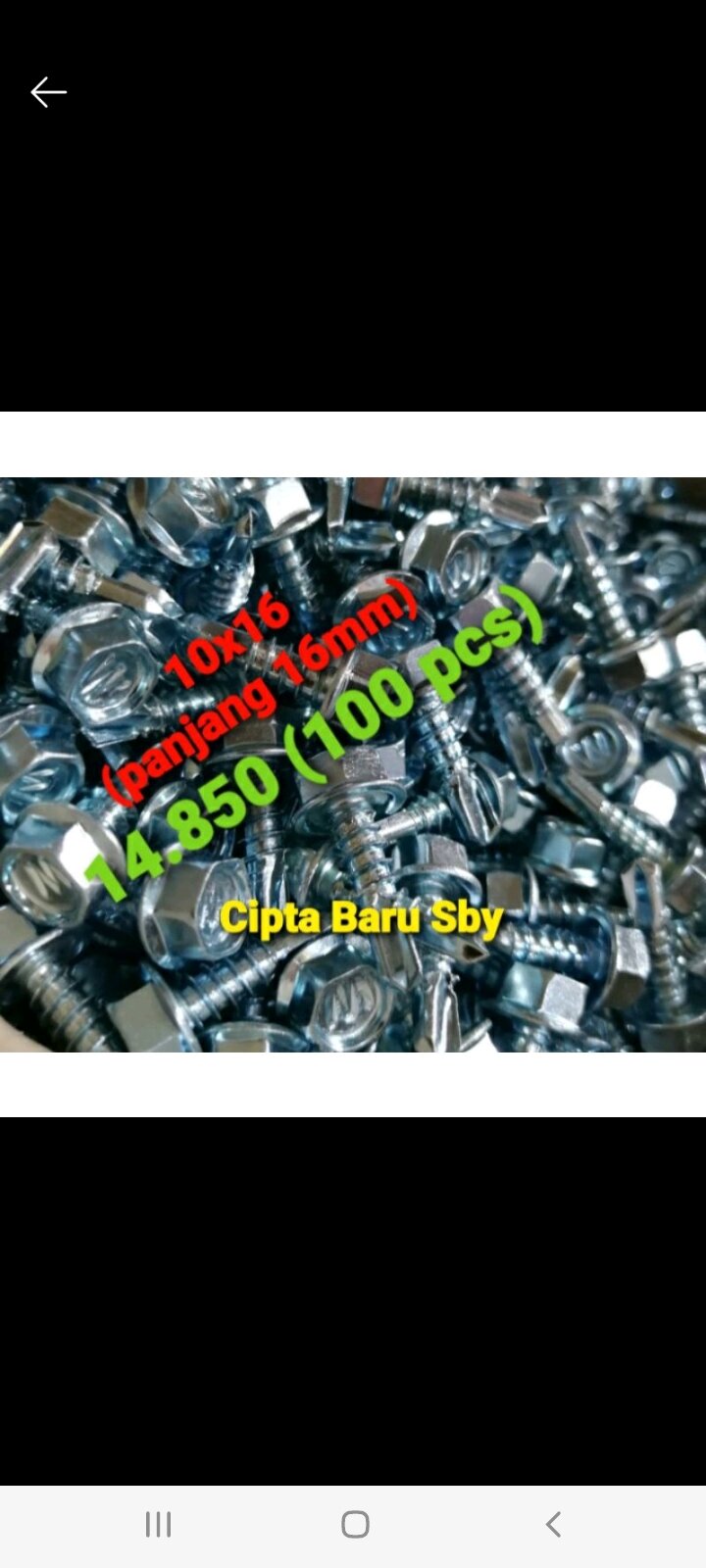 100 pcs Baut Drilling/Drilling screw/Baut Hollow/Baut roofing Untuk ...