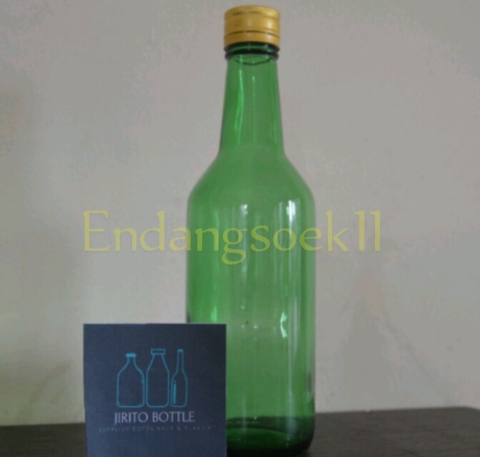 Botol Soju 450ml warna hijau + tutup/Botol kaca Soju tutup ulir Botol ...
