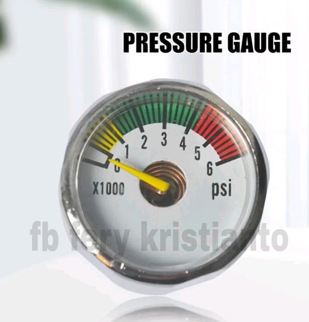 MANOMETER POMPA PCP 6000 PSI, MANOMETER KECIL, UKURAN DRAT M10X1 ...