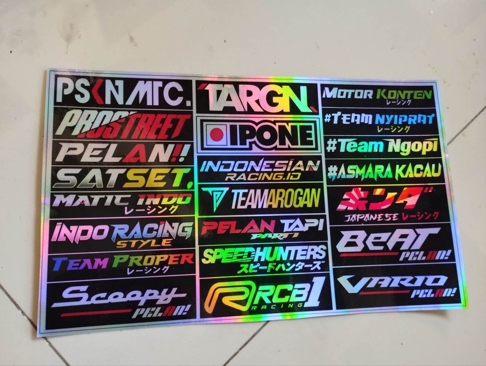 STIKER PACK SPONSOR RACING HOLOGRAM / STIKER MOTO BALAP / STIKER MOTOR ...