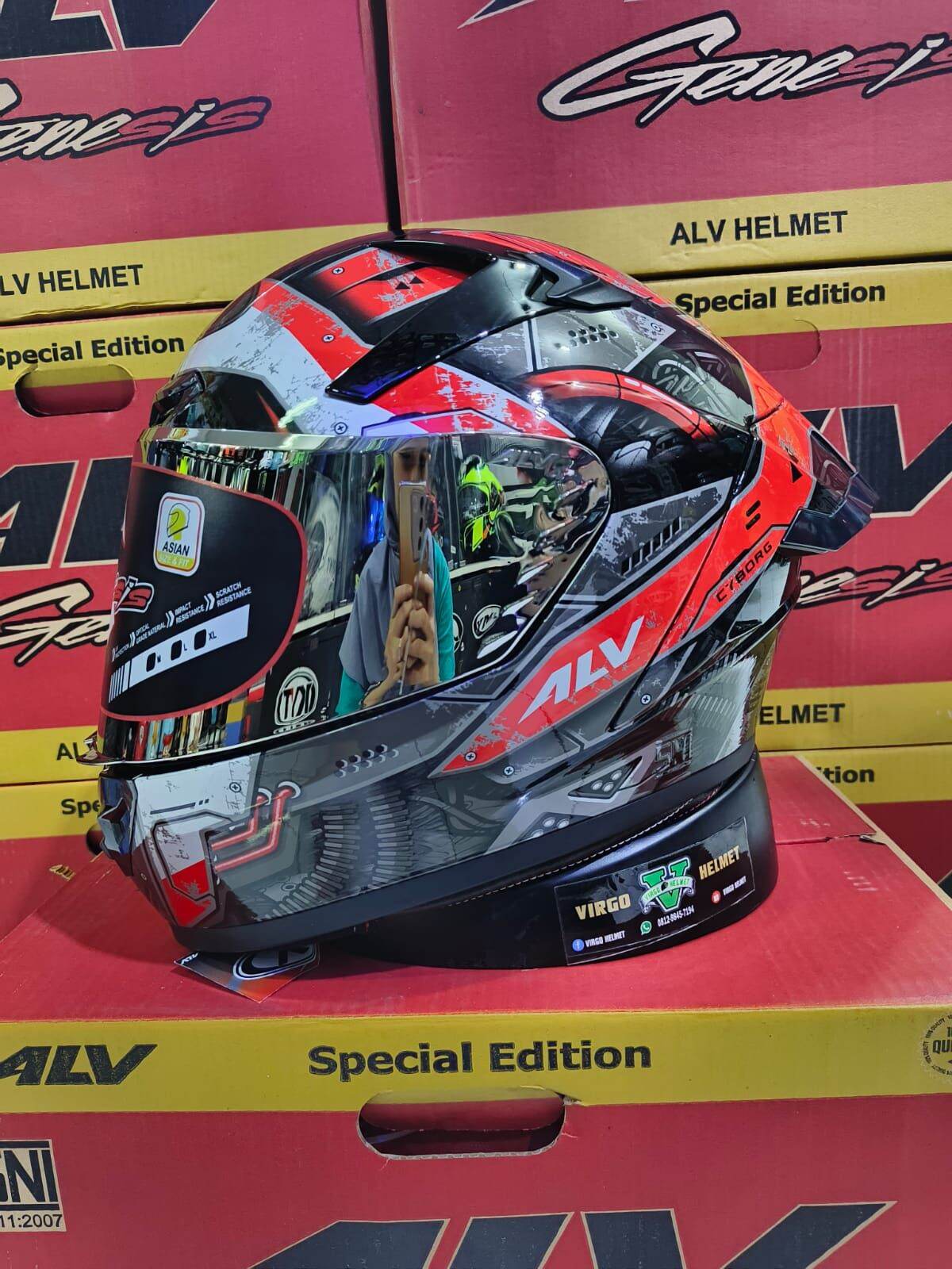 HELM FULLFACE ALV GENESIS MOTIF CYBORG ORIGINAL | Lazada Indonesia