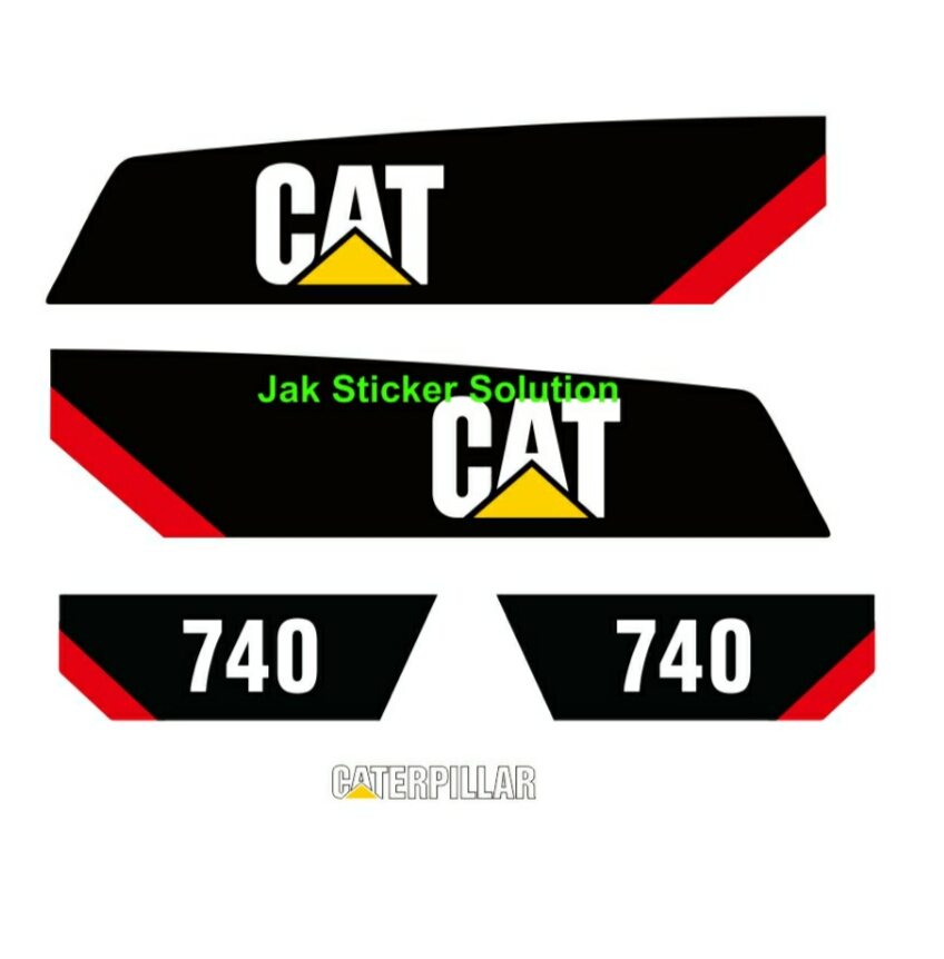 Stiker Cat 740 Caterpillar Sticker Alat Berat Articulated Dump Truck ...