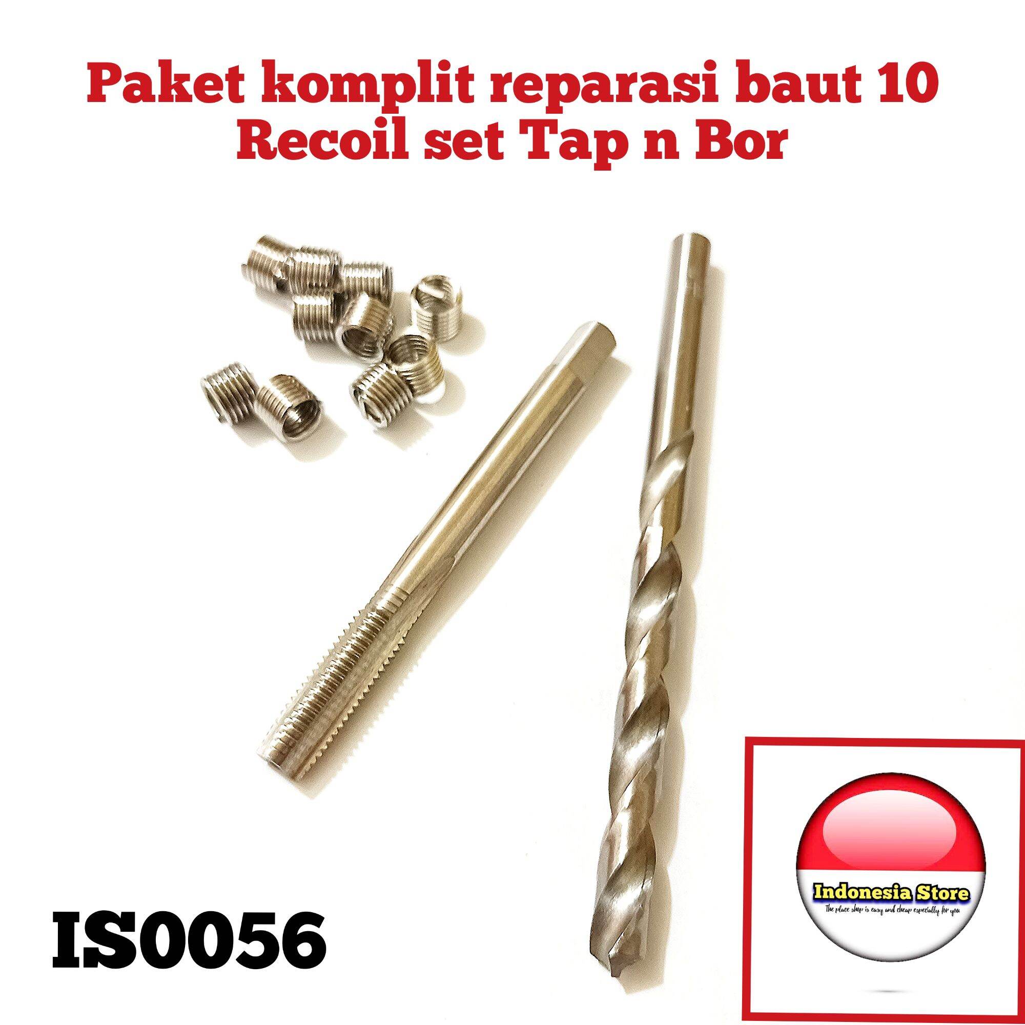 paket komplit recoil m6x1.0 1.5D paket reparasi baut 10 set komplit tap ...
