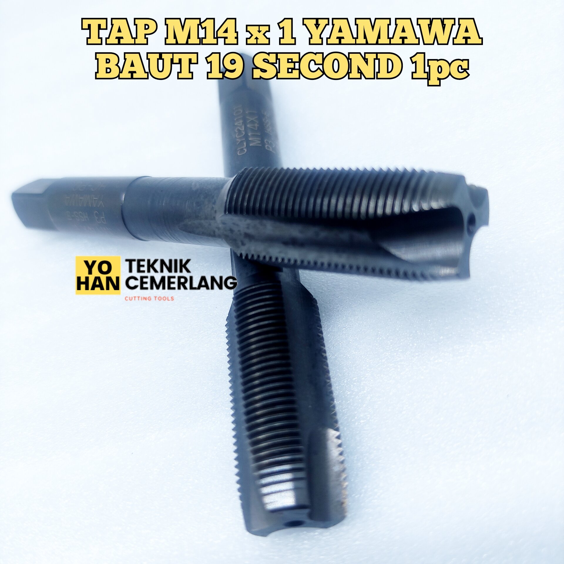 YAMAWA Tap M14 x 1 Handtap Mesin Drat Ulir Baut Kunci 19 Tap Lurus PO Drat Halus Tap Bekas Rasa ...