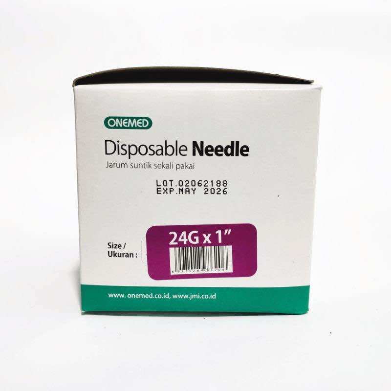 Onemed Jarum Disposable Needle Ukuran 18 23 24 25 26 27 30 Box isi ...