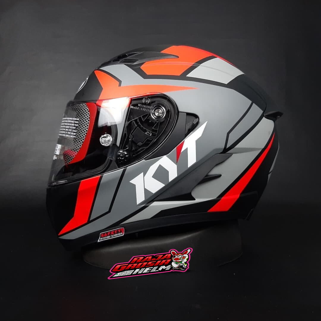 HELM KYT FALCON FR RAID BLACK MATT RED FLUO ORIGINAL HELM TOURING KYT ...