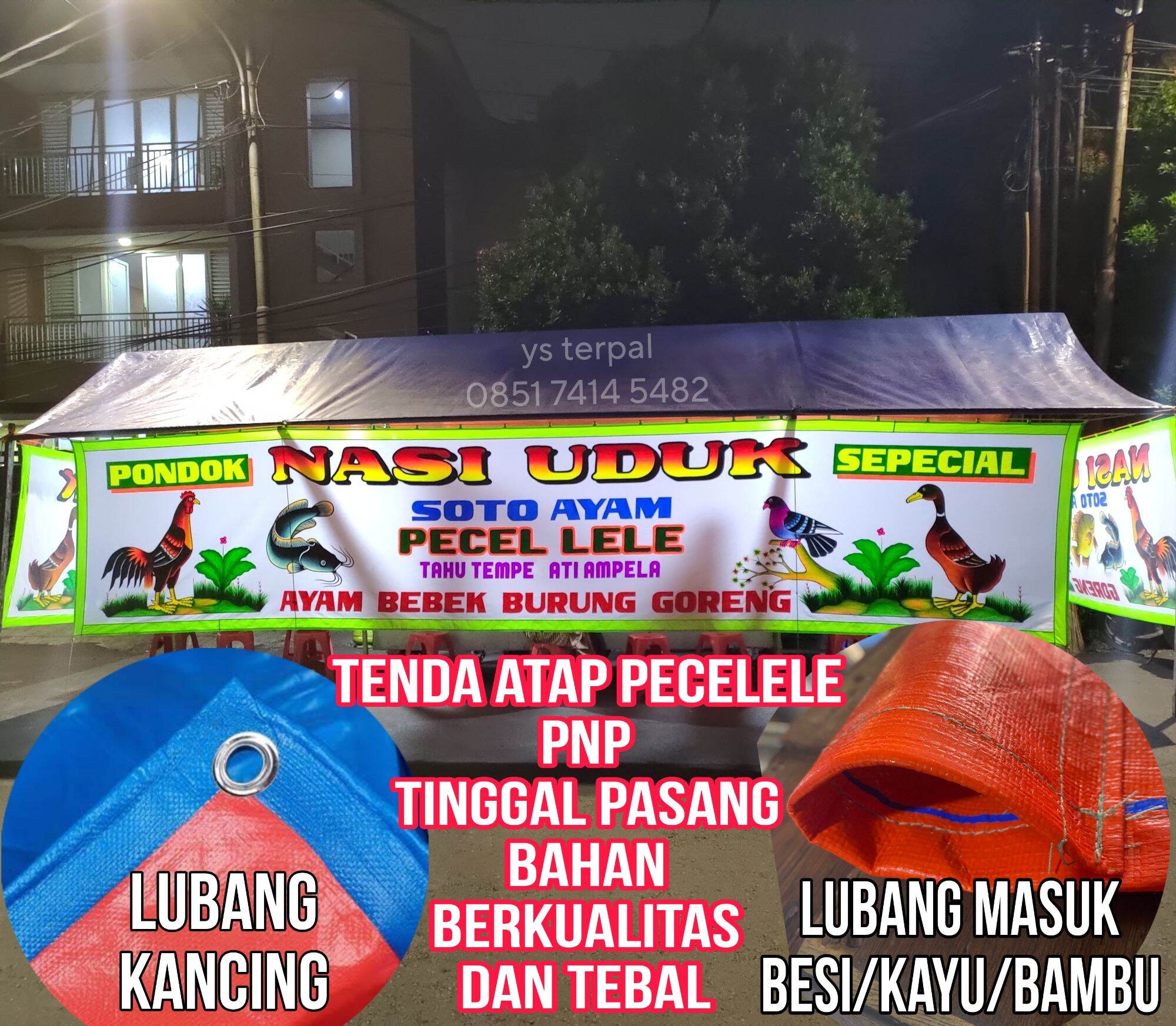 TENDA TERPAL ATAP PECEL LELE PNP BONGKAR PASANG | Lazada Indonesia
