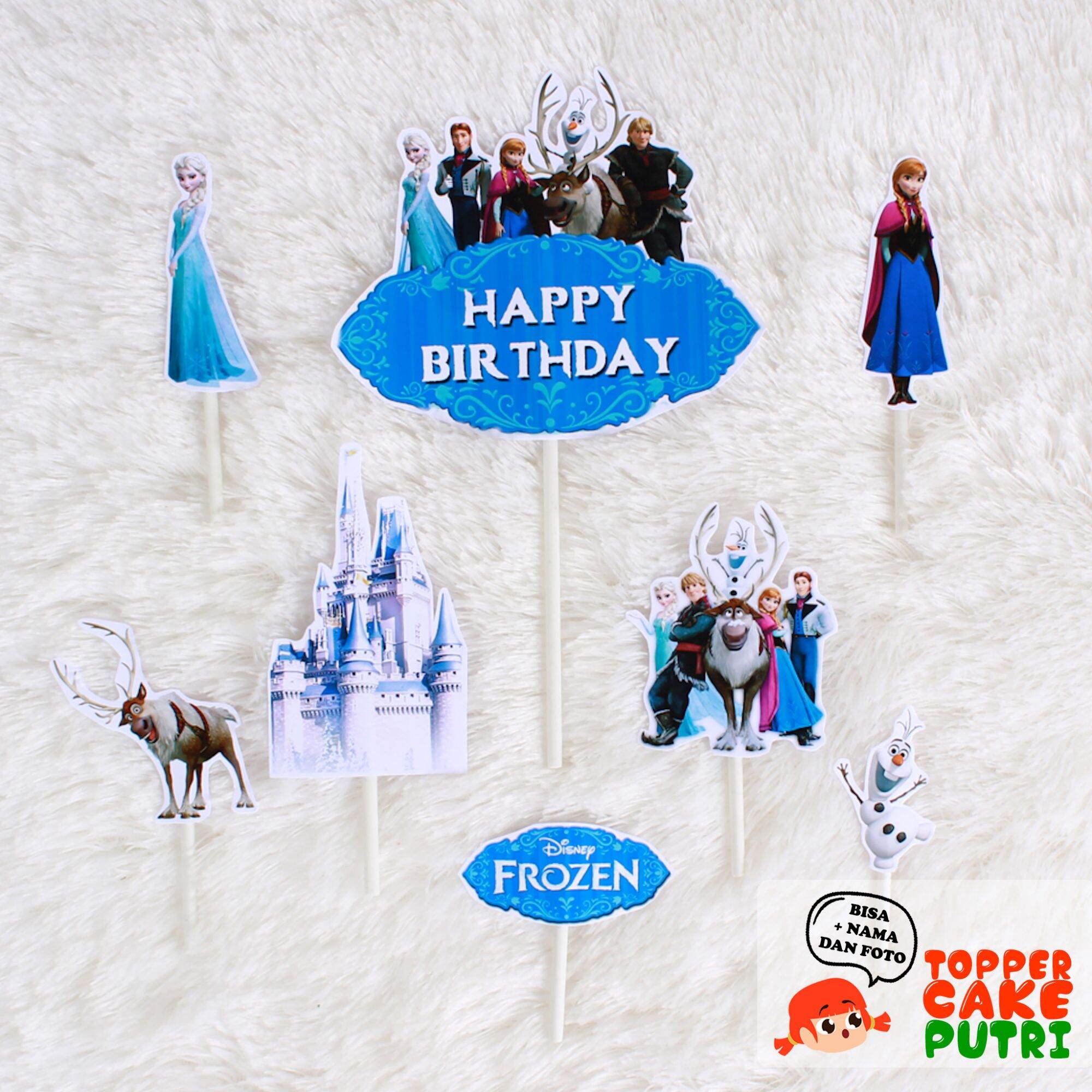 Topper Cake Frozen Elsa gratis Tambah Nama dan Foto / Ingin COD ...