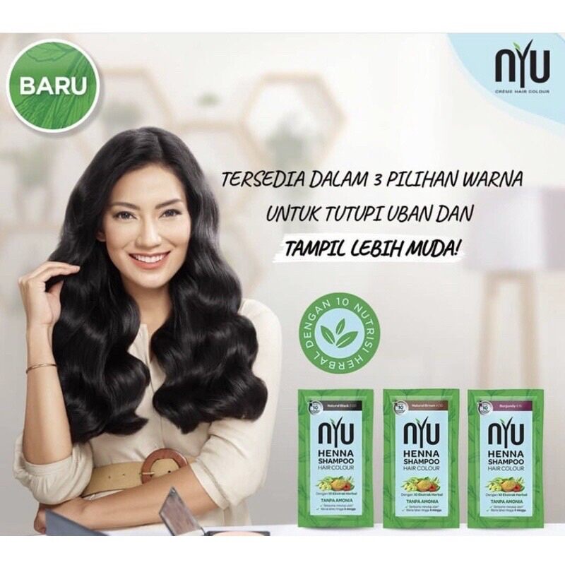 NYU HENNA SHAMPOO HAIR COLOUR SACHET ISI 20ml | Lazada Indonesia