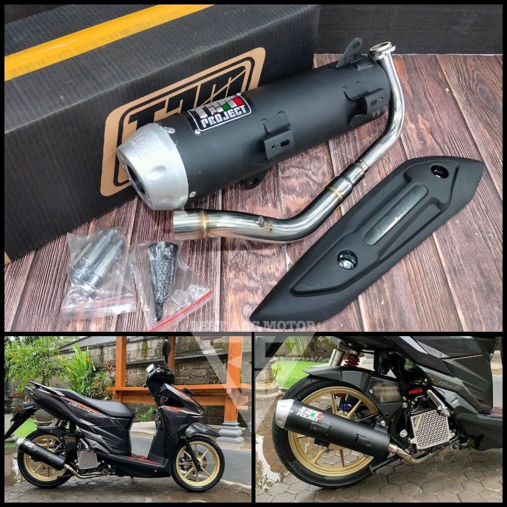 knalpot std non ss pro full package tzm project vario 125 vario 150 beat fi genio scoopy fi beat ...