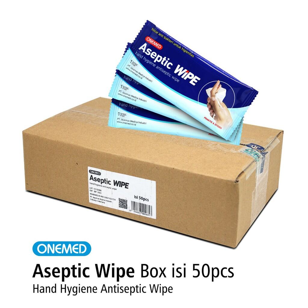 Onemed Aseptic wipe Tissue antiseptic steril 1 Box isi 50 pcs | Lazada ...
