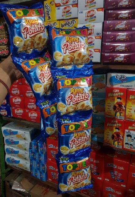 CIKI TOPTEN potato RING 1 RENCENG ISI 10 / snack jadul enak murah ...