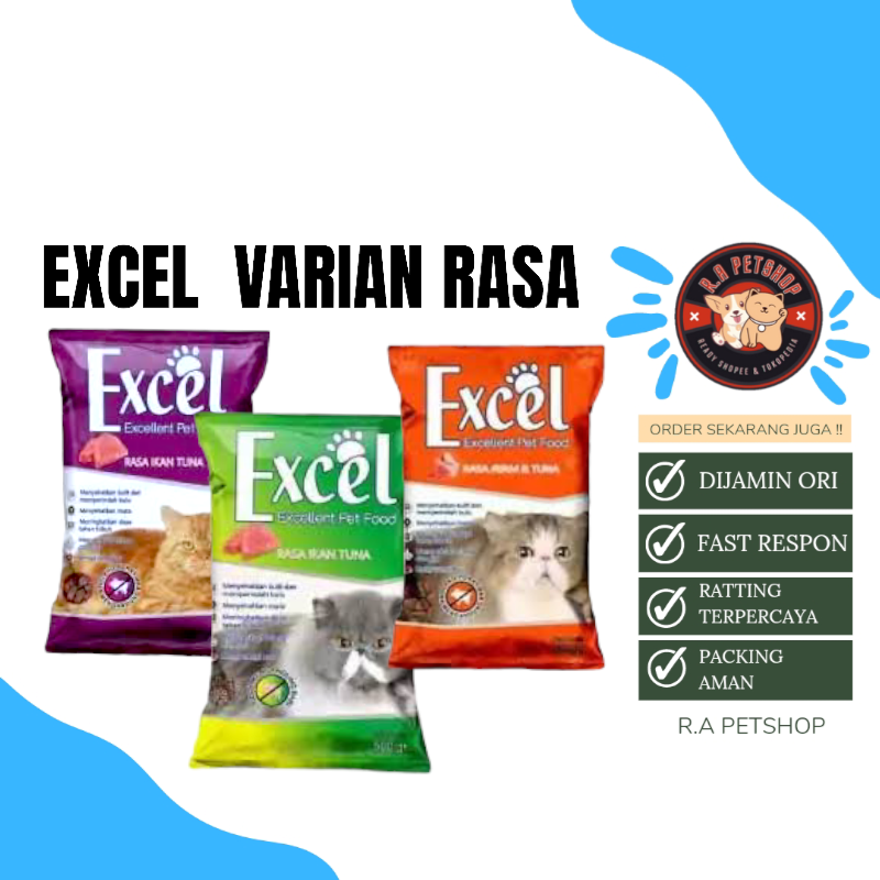 EXCEL MAKANAN KUCING 3 VARIAN | Lazada Indonesia