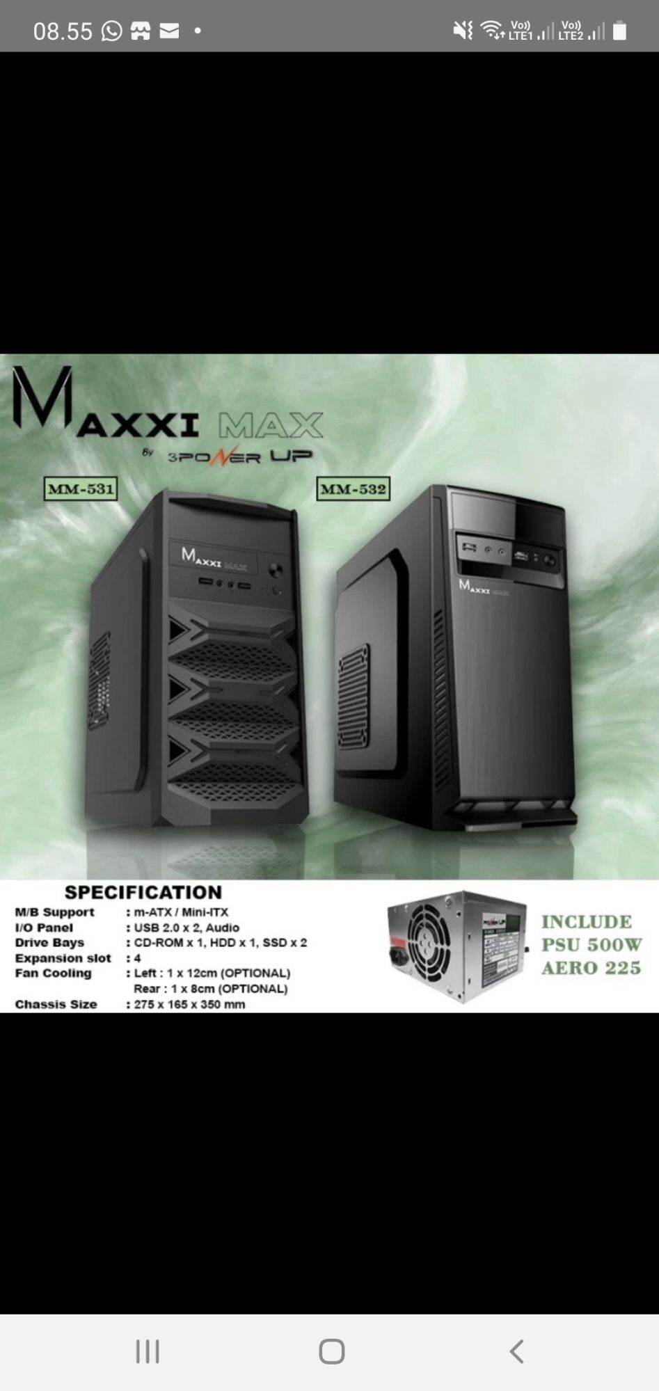 Casing Power Up MAXXI MAX MM-532 Include PSU 500Watt | Lazada Indonesia