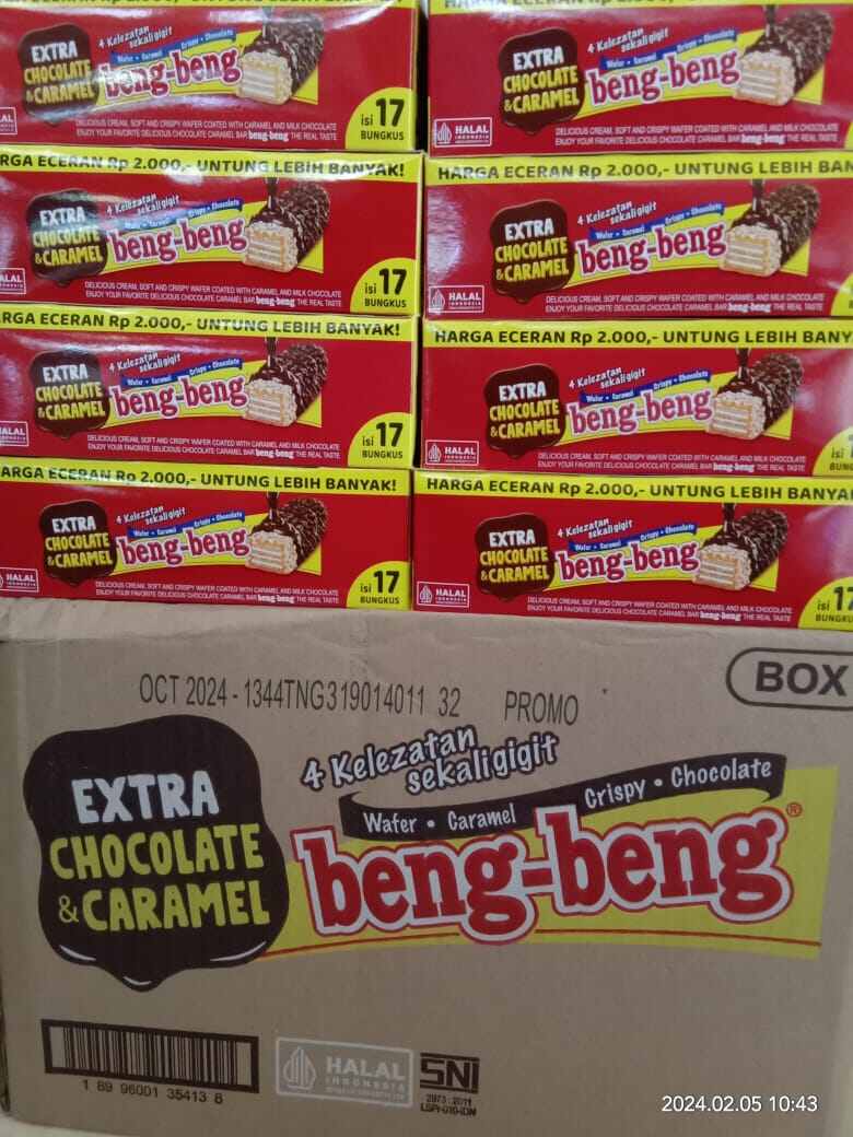 BENG BENG WAFER CARAMEL CRISPY CHOCOLATE BENG BENG 1 BOX ISI 17 || 1 ...