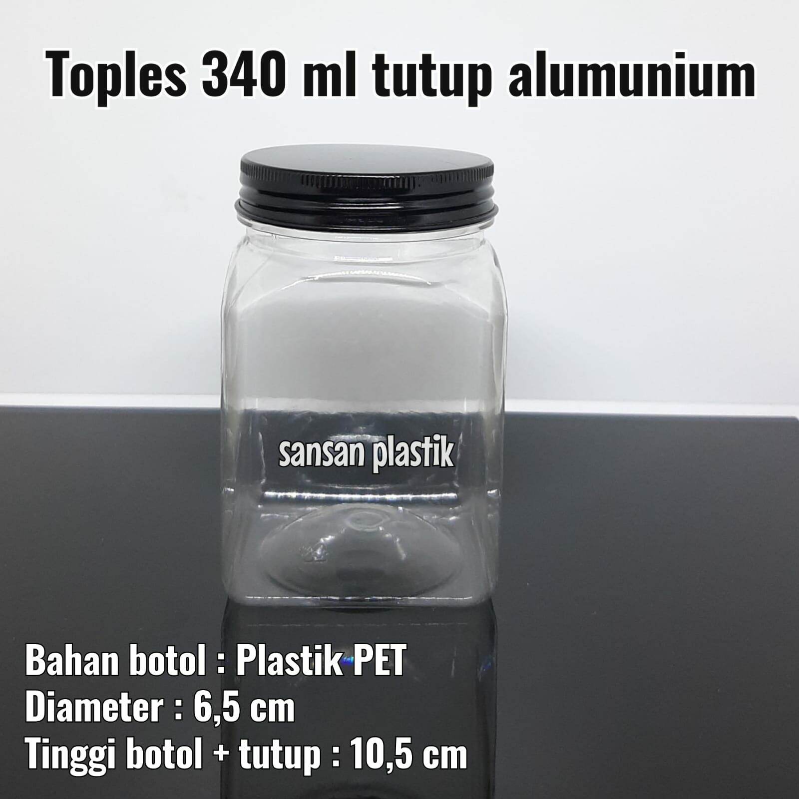 Toples 340 ml Tutup ALUMUNIUM HITAM / Toples Plastik 340ml Kotak Tutup ... Toples 340 ml Tutup ALUMUNIUM HITAM / Toples Plastik 340ml Kotak Tutup ...