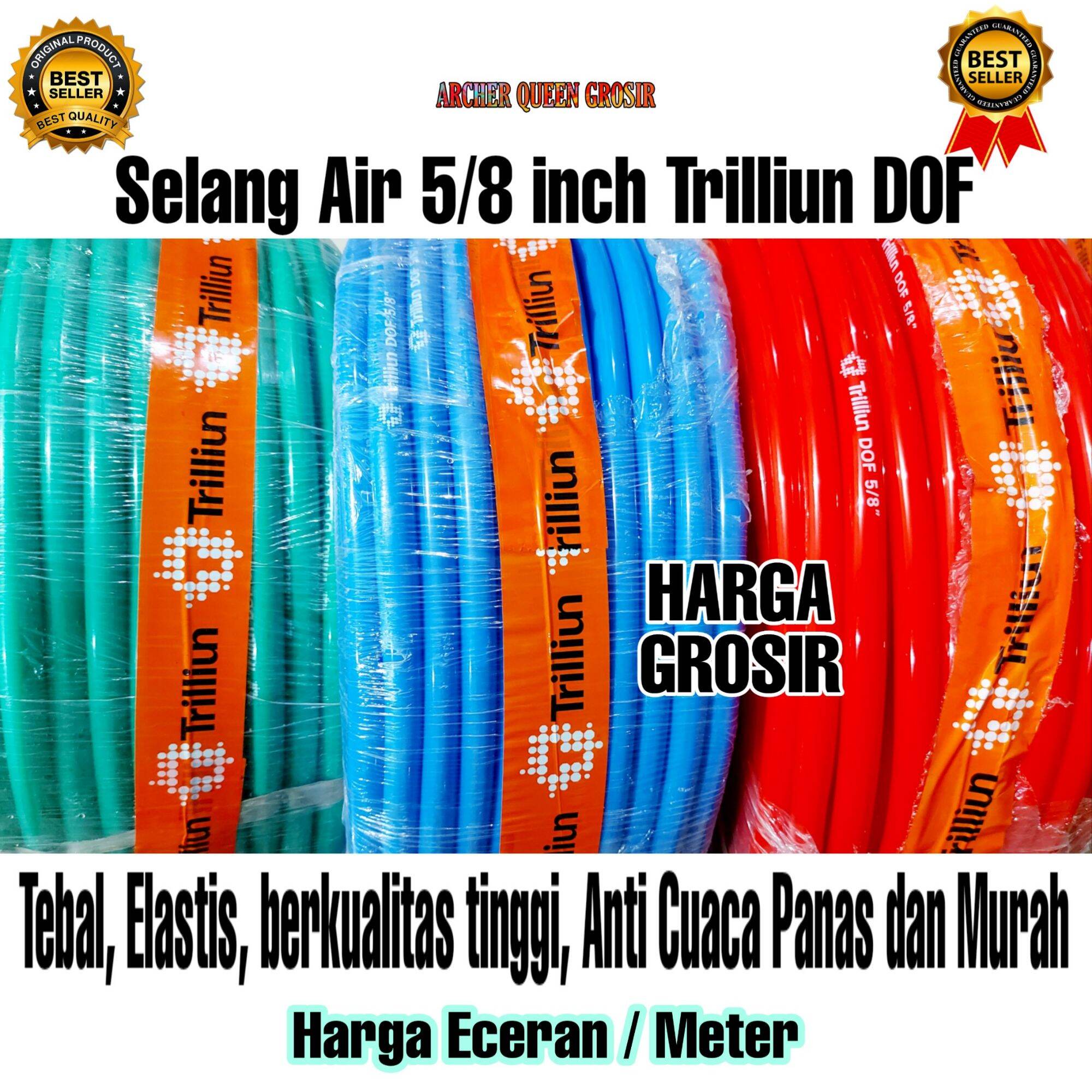SELANG AIR ELASTIS TEBAL 2MM TRILLIUN DOF 5/8 INCH HARGA 5 10 15 20 METER | Lazada Indonesia