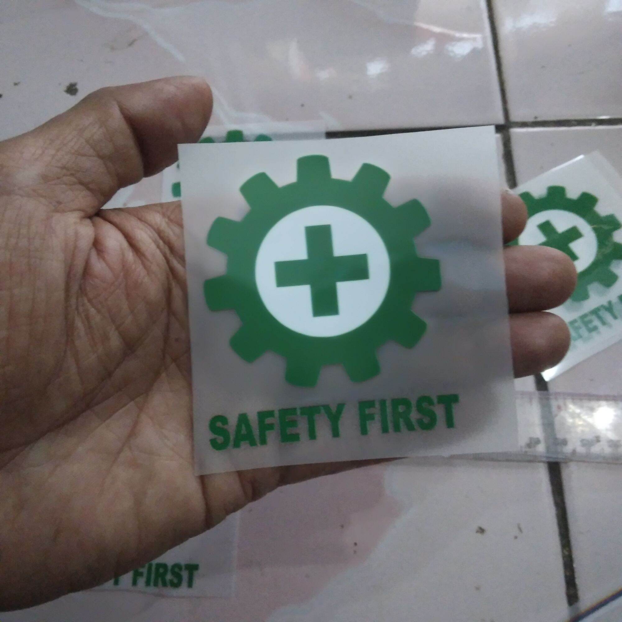 stiker sablon kaos logo safety first isi 3 pcs | Lazada Indonesia