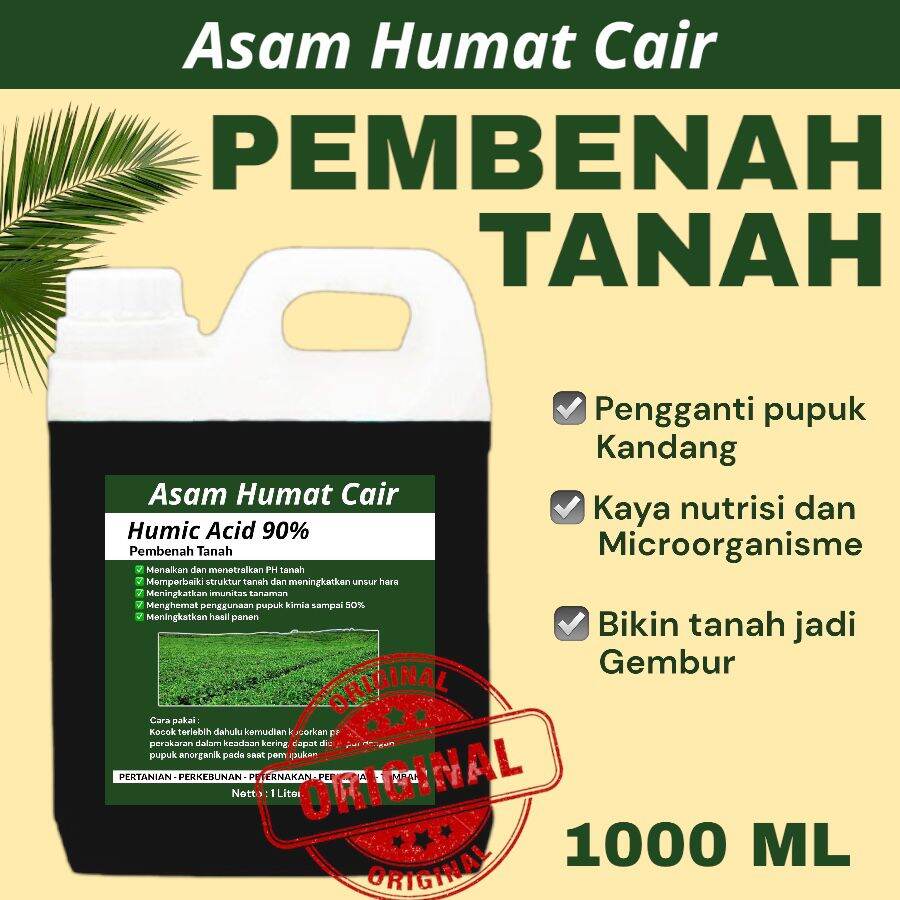 Pupuk cair asam humat / humic acid 90% kemasan 1 liter | Lazada Indonesia