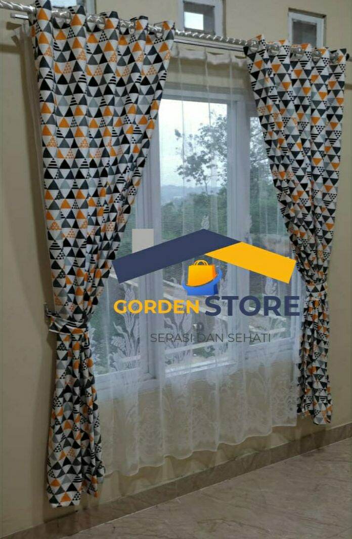 gorden katun gorden jendela gorden pintu elegan gorden terbaru motip segitiga kecil ukuran ...