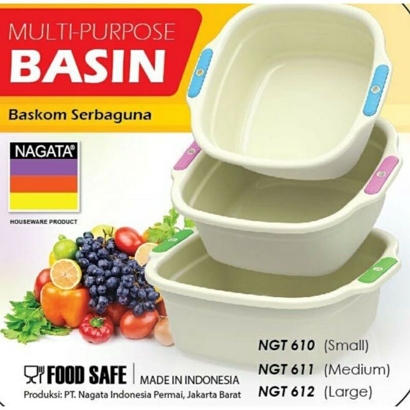 Baskom serbaguna/baskom kotak/baskom buah Nagata | Lazada Indonesia