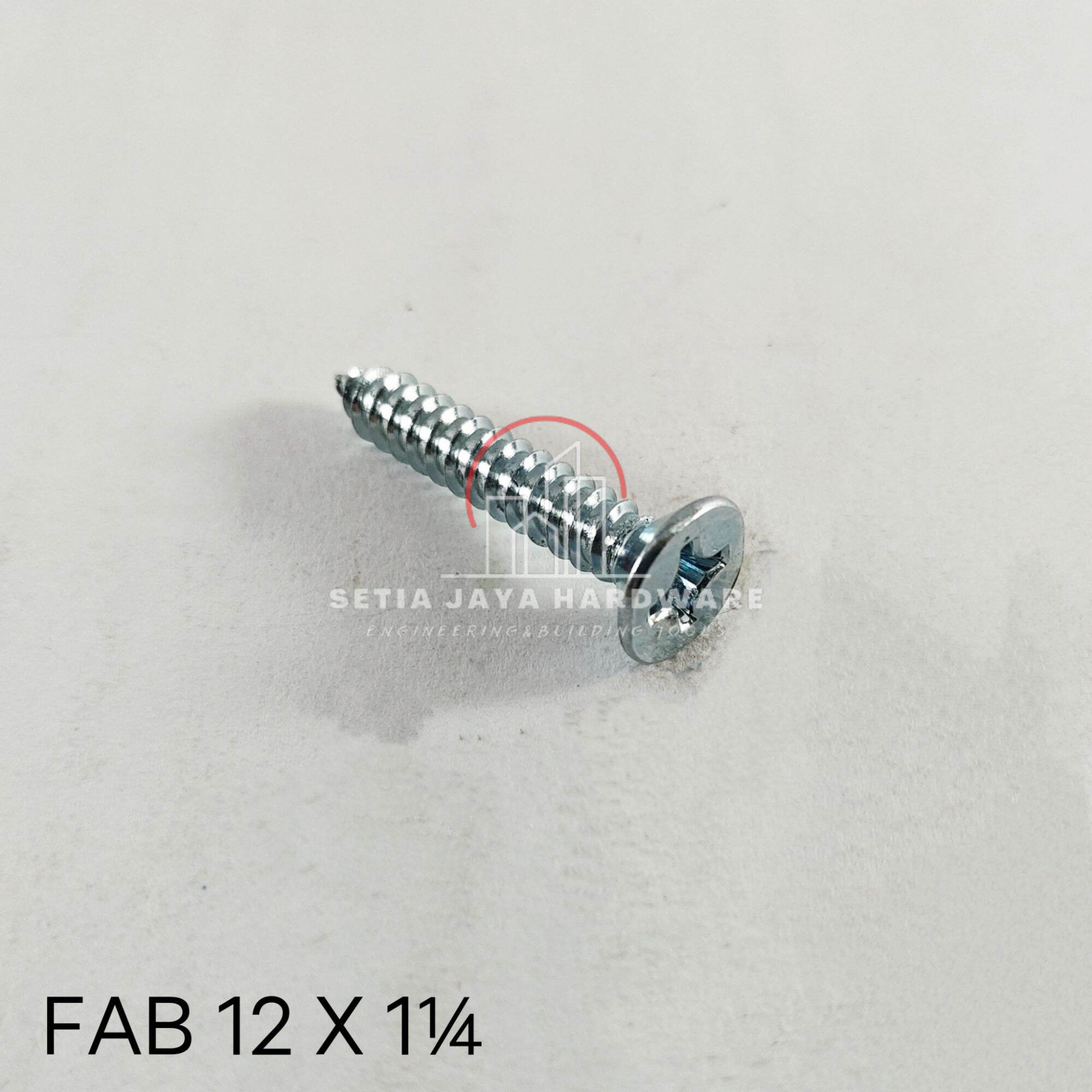 [25 pcs] Sekrup Fab 12 x 1 1/4" | Fab 12 x 11/4 inch | Sekrup Putih ...