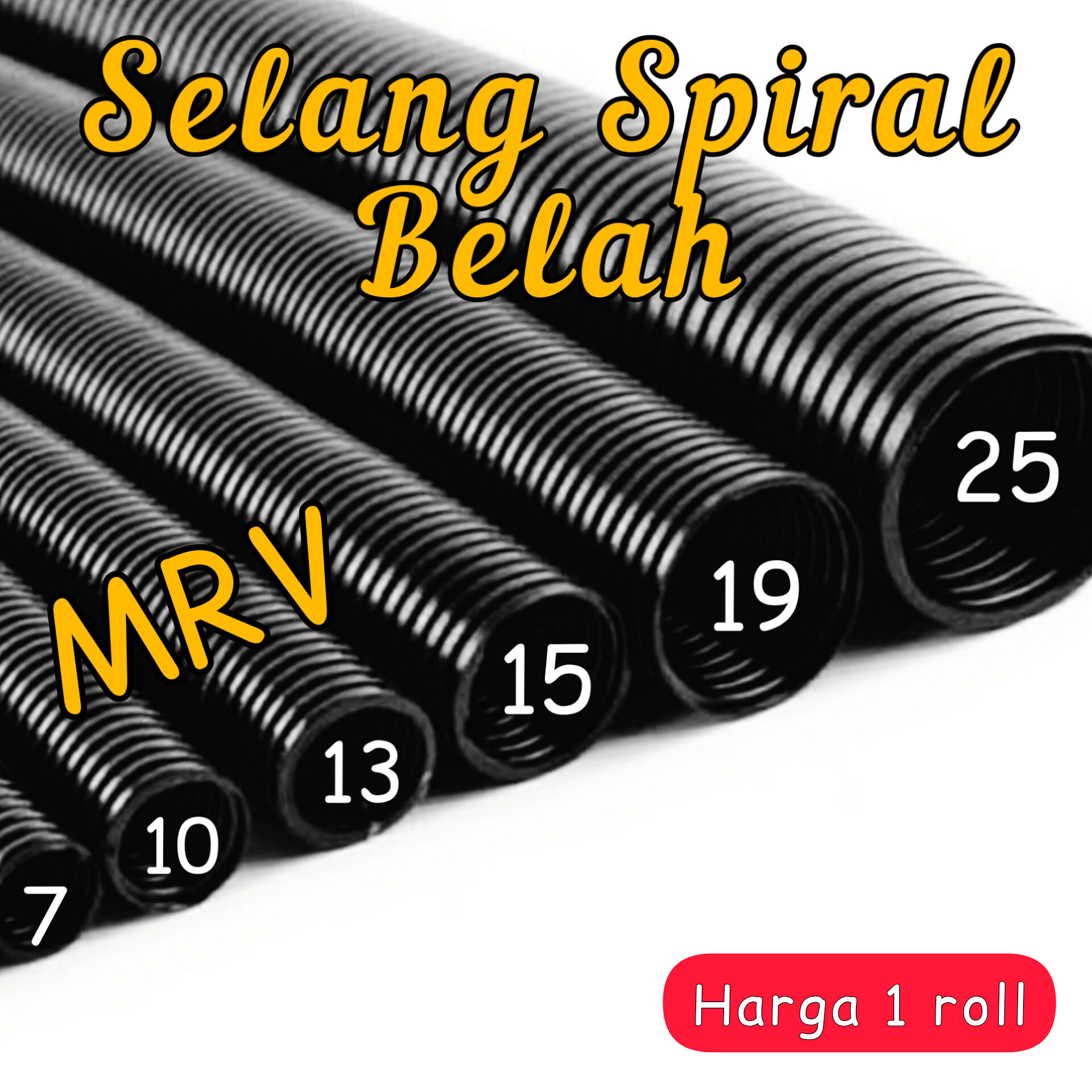 (50 meter) 15mm Selang Spiral Flexibel Belah Bungkus Kabel Universal ...