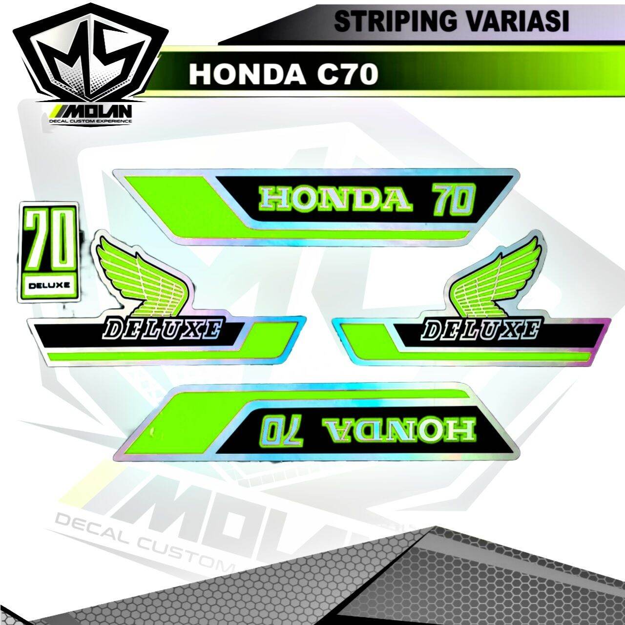 Sticker Striping Variasi Honda C70 Deluxe /Honda Bebek 70 /Honda Bektu ...
