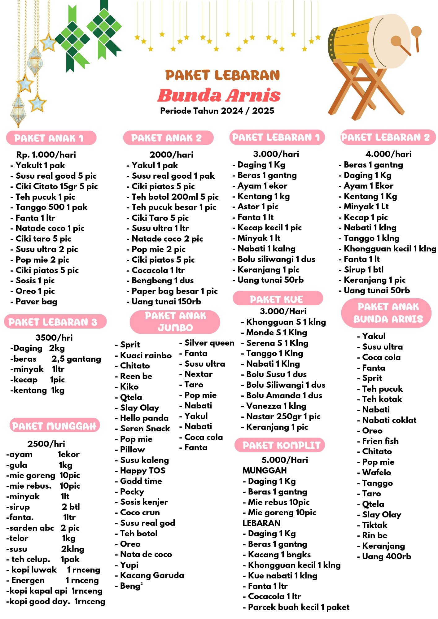ISI 25 lembar cetak brosur barang barang paket lebaran | Lazada Indonesia