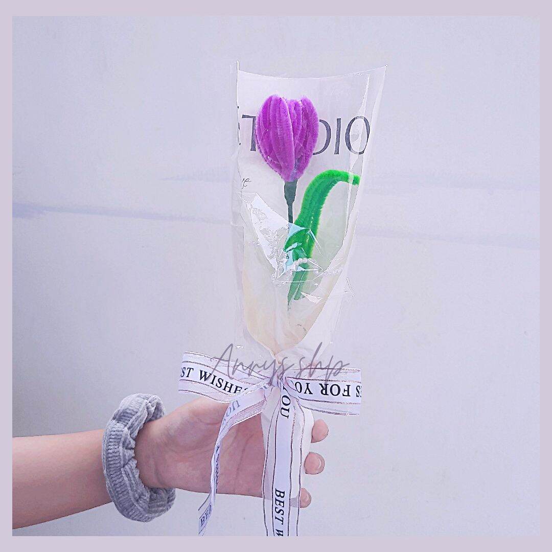 Mini bouquet pipe flowers / buket bunga kawat bulu mercy /Buket korea ...