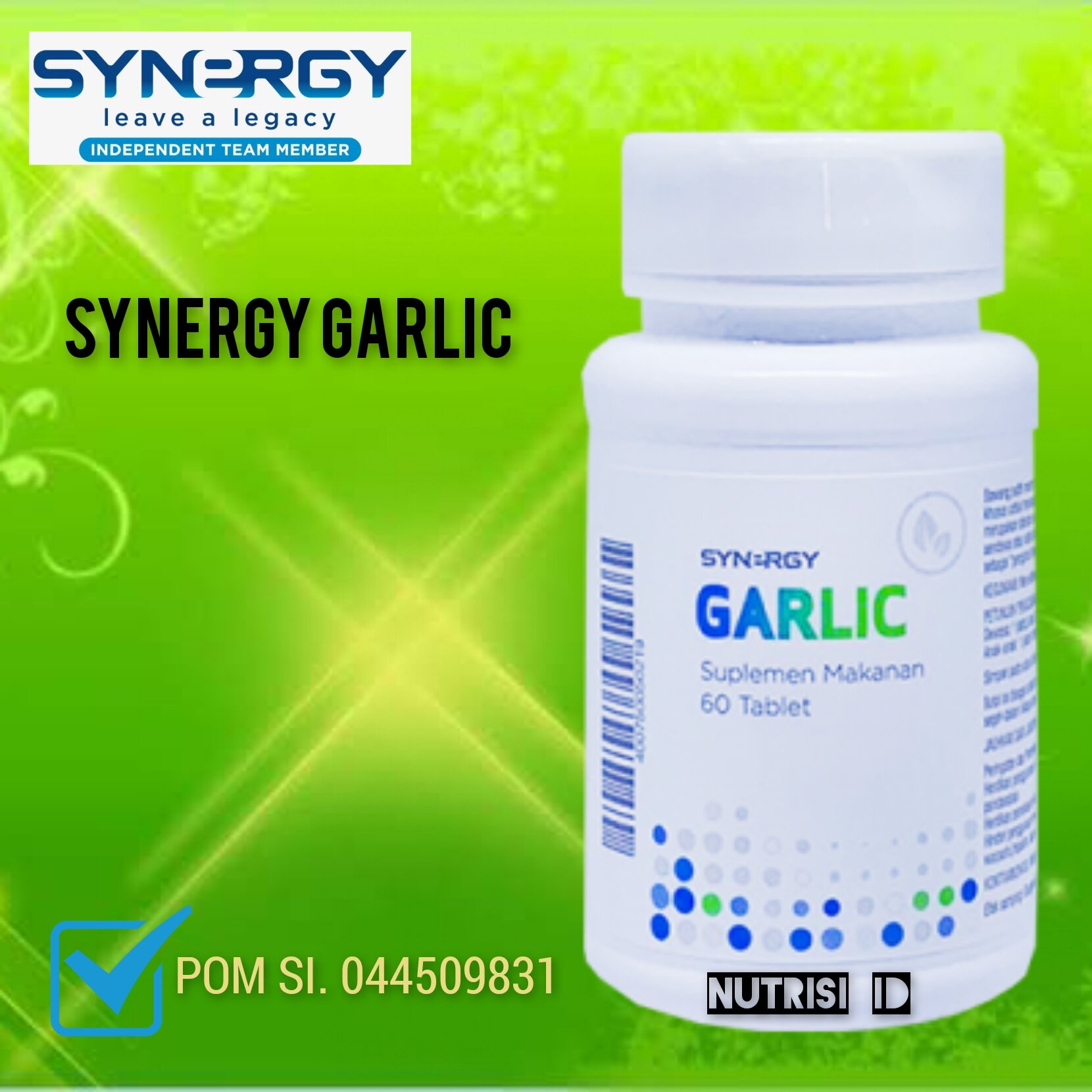 Suplemen Kesehatan Synergy Garlic untuk mengencerkan darah Original Isi ...