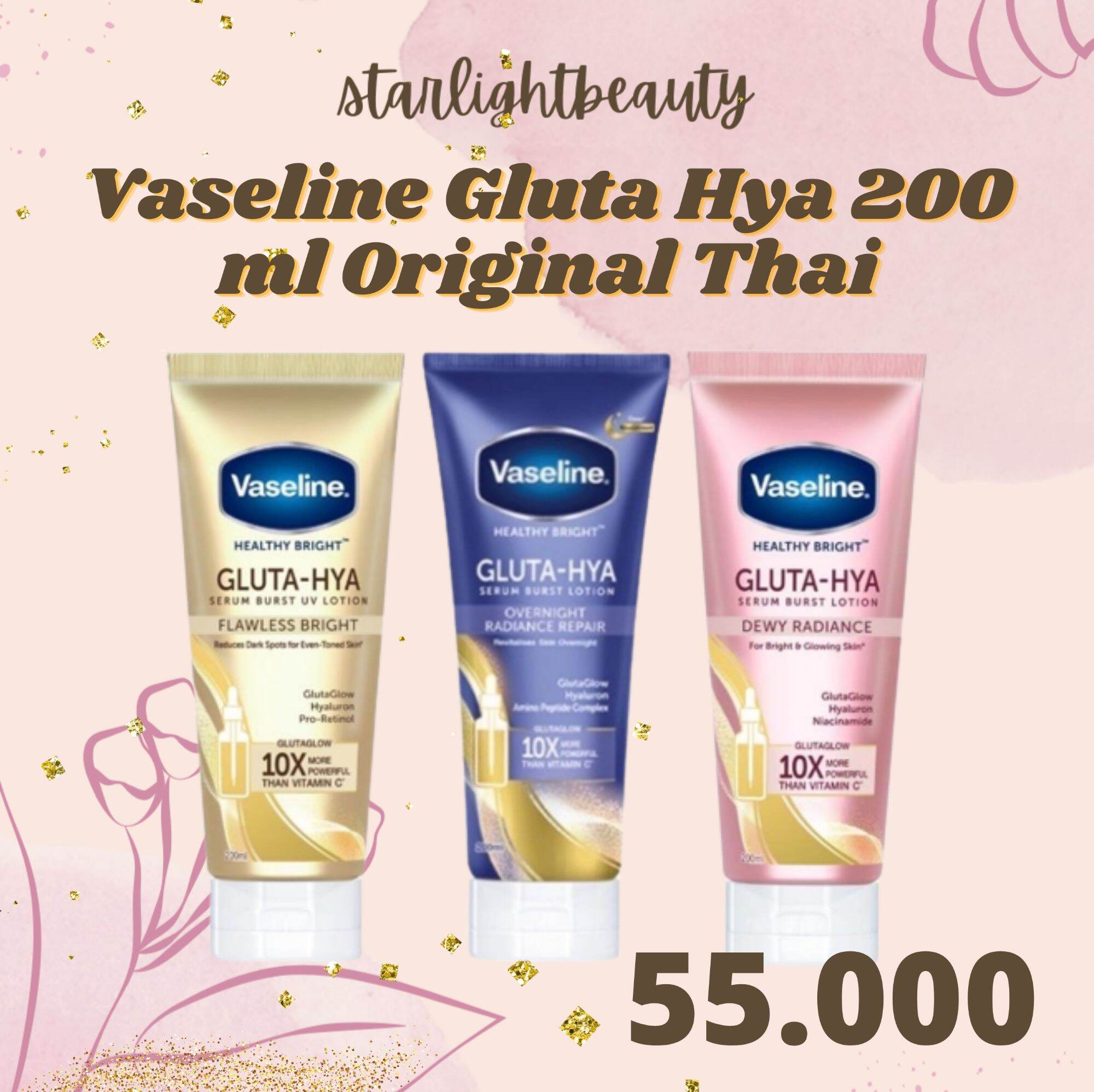 Vaseline Gluta Hya Original Thailand Vaseline Gluta 200 Ml Hand Body ...