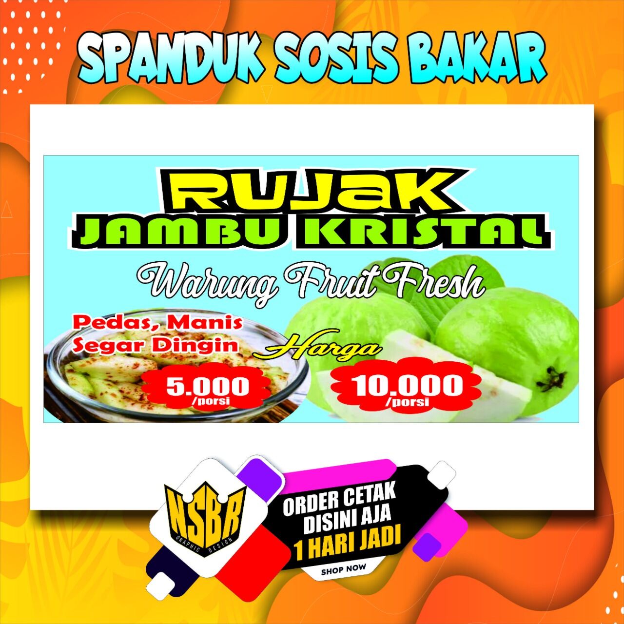 Spanduk jualan / Banner Jambu Kristal ukuran 100 x 50 cm | Lazada Indonesia