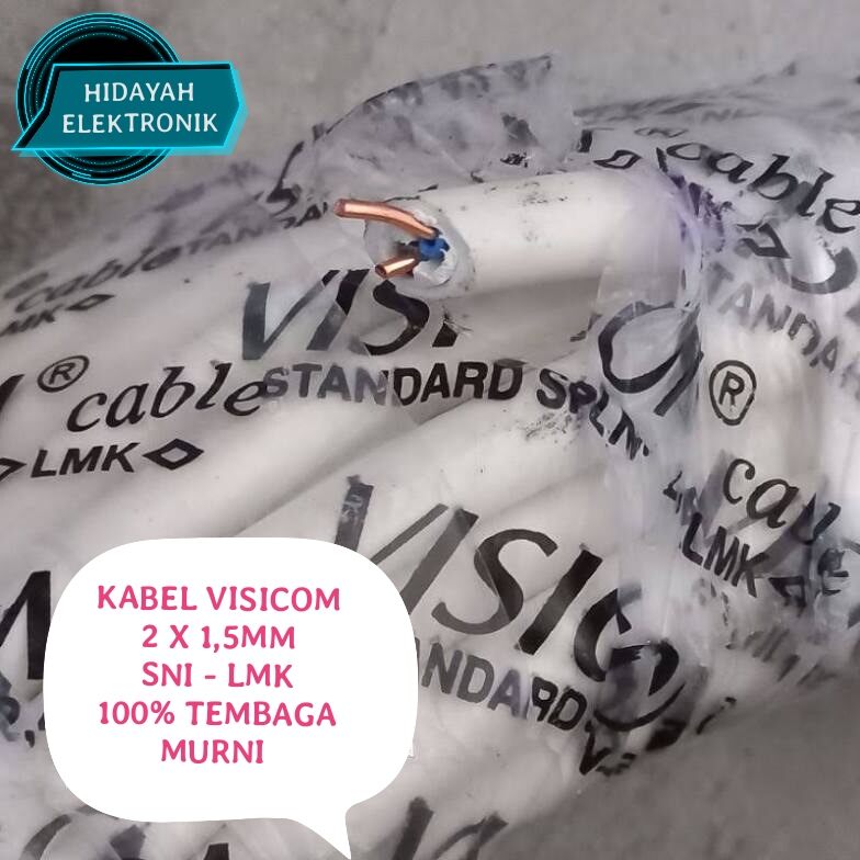 KABEL LISTRIK 2x1,5 KEBEL VISICOM ISI 2x1.5 SNI HARGA PER METER ...
