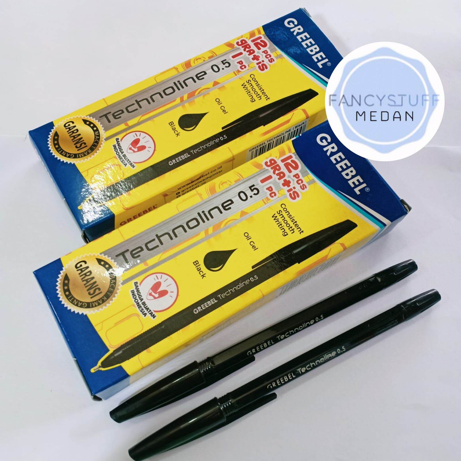 Fancystuff - pulpen greebel 0.5 hitam isi 12+1pcs/ktk (grosir) | Lazada Indonesia