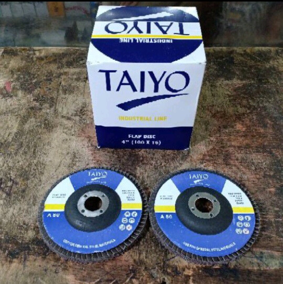 Batu gerinda amplas Taiyo flap disc 4" grit A 80 isi 10 pcs | Lazada Indonesia