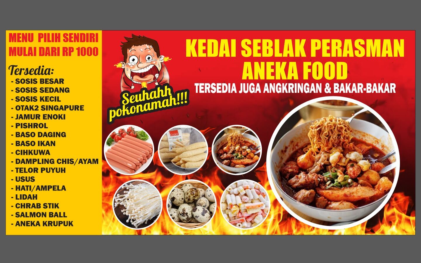 Spanduk / benner seblak prasmanan / spanduk seblak / free desain ...