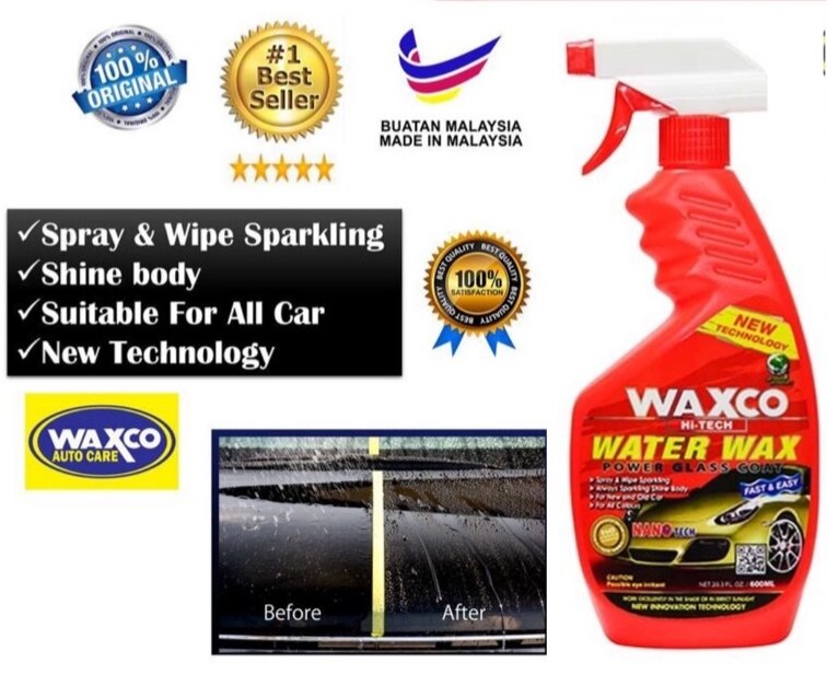 WAXCO WATER WAX SPRAY POWER GLASS COAT NANOtech 600ml | Lazada Indonesia