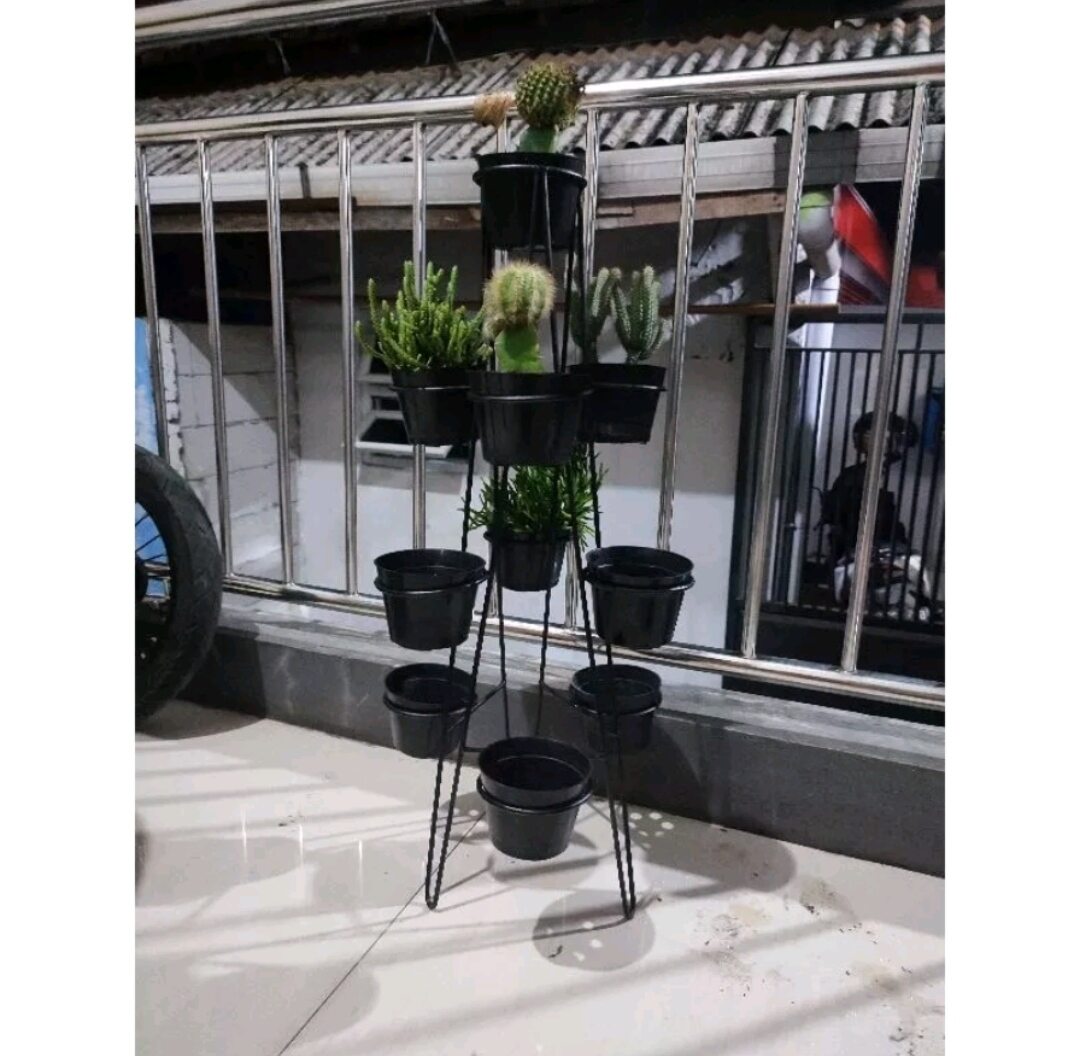 standing pot bunga / standing pot kaktus diameter 10cm T 70 | Lazada ...