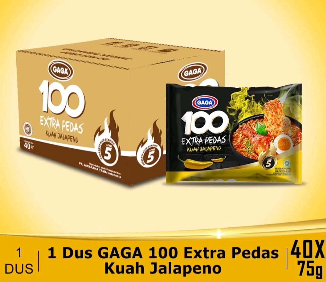 Mie Gaga 100 Extra Pedas Kuah Jalapeno ( satu dus isi 40 bungkus ...