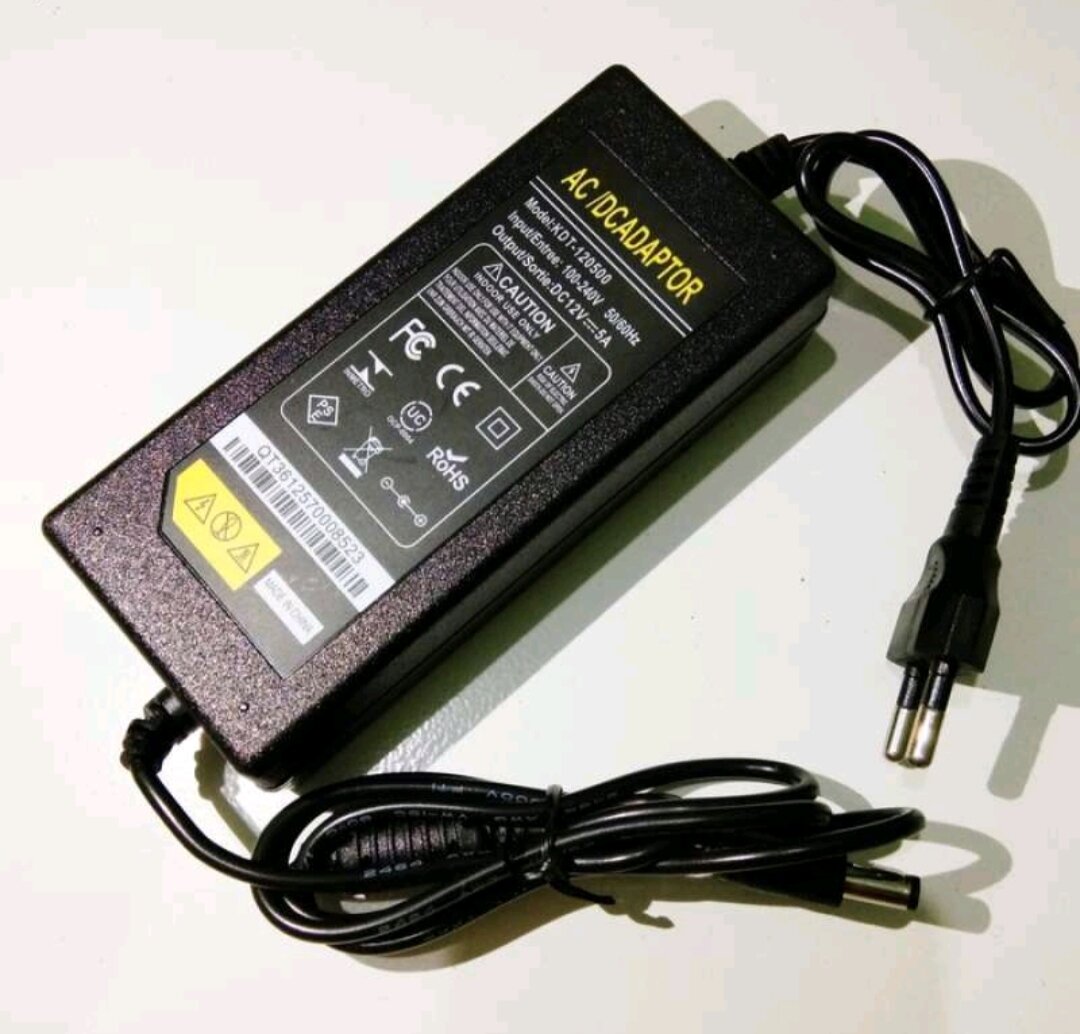 adaptor cctv 12V 5A power supply adaptor 12 volt 5 Amper murni | Lazada ...