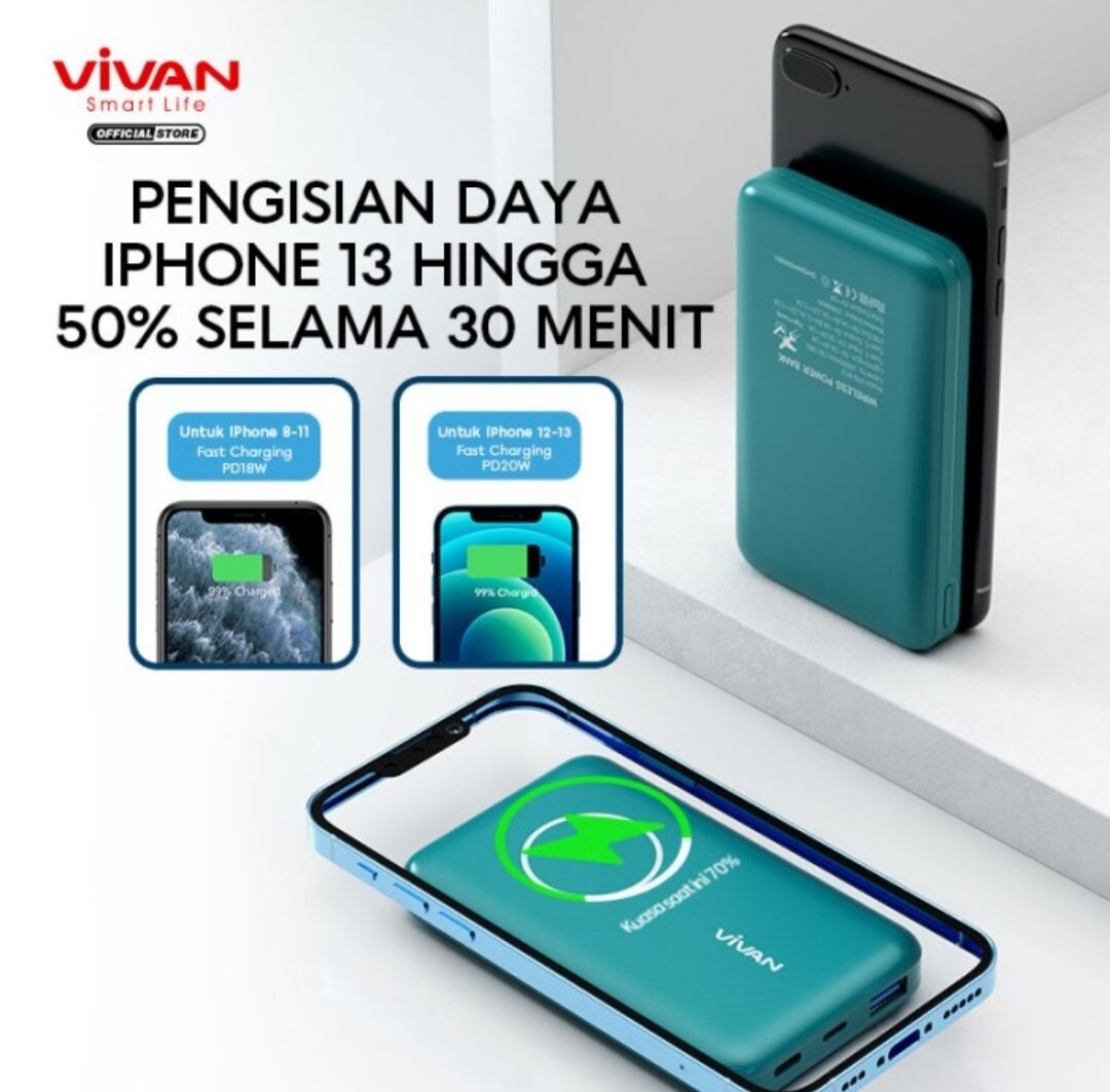 Power Bank VIVAN VPB-W12 10000mAh Magnetic Wireless Fast Charging 20W ...
