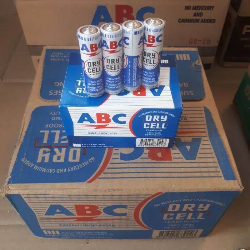 Baterai ABC Biru AA A2 DRY CELL 1,5 V ( 1 Boks isi 24 pcs) | Lazada ...