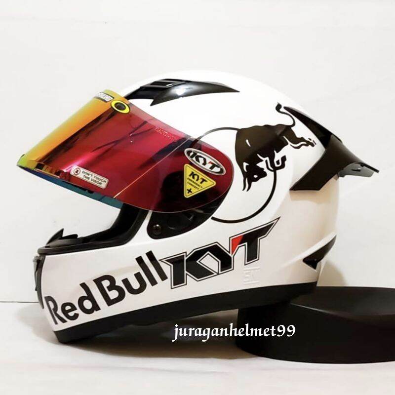 helm full face KYT r10 black doff paket ganteng red bull | Lazada Indonesia