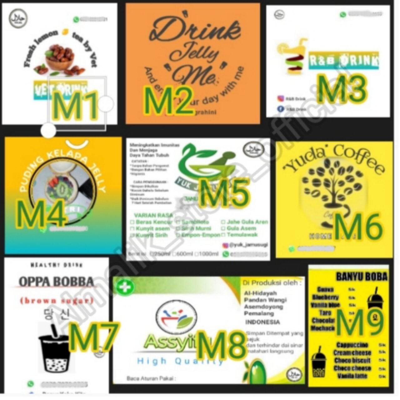 Stiker Label Minuman Makanan Kosmetik custom botol jamu botol obat logo ...