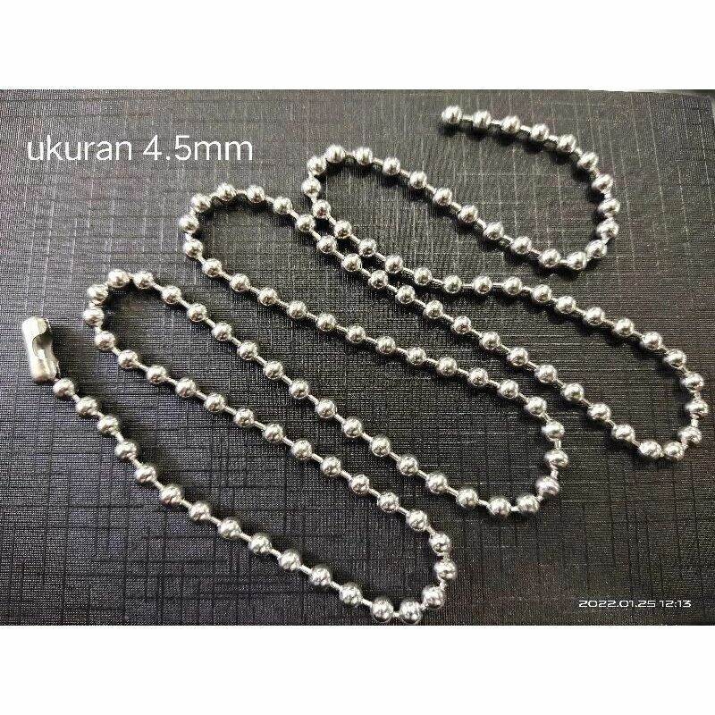 kalung biji lada baja putih anti karat ada 6 ukuran diameter biji lada ...