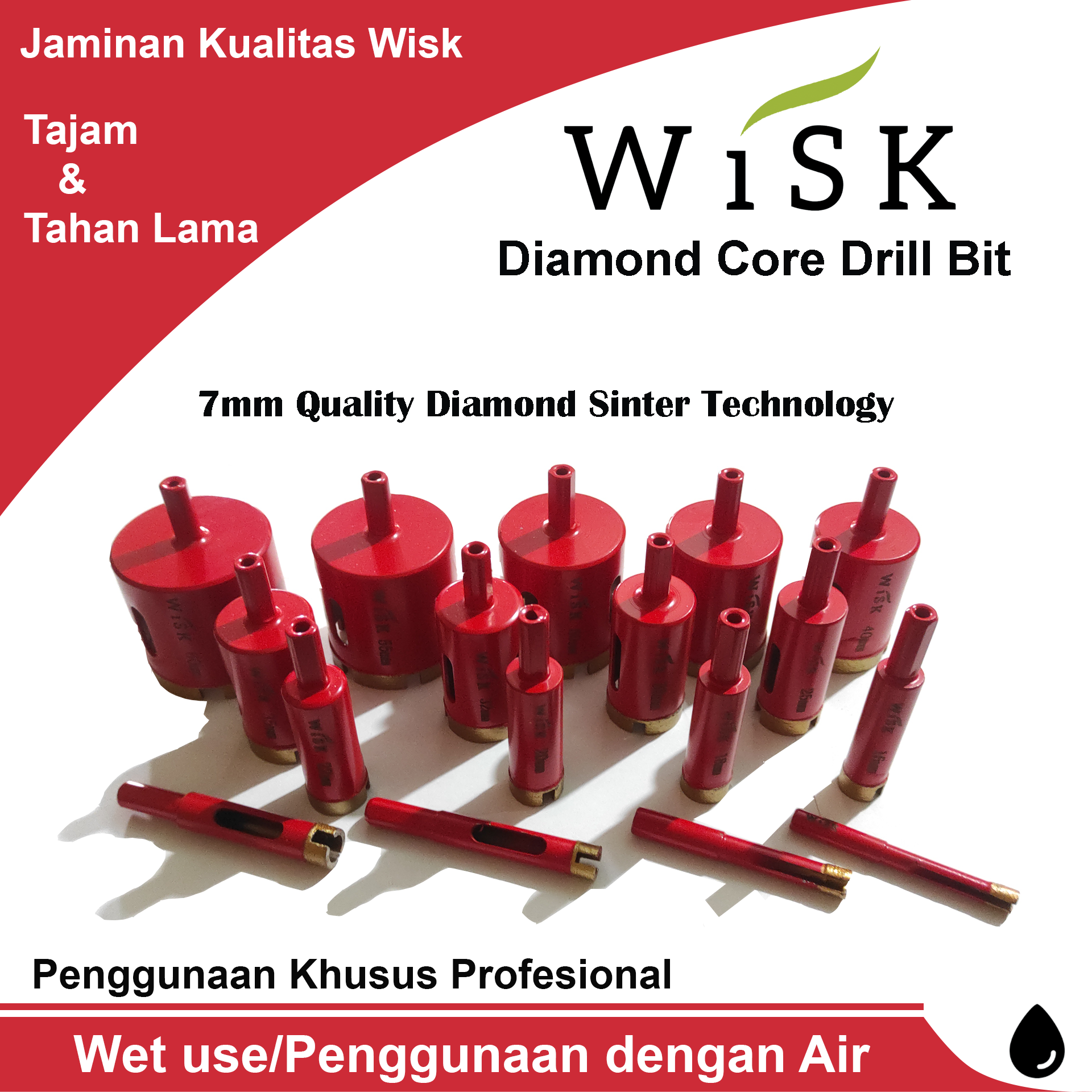 mata bor granit marmer, diamond core drill bit ukuran 6mm sampai 60 mm ...