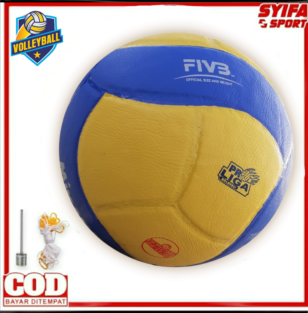 Bola Voli Bola Volley Pres Size 5 Bahan Bintik Empuk Pentil Dan Jaring Lazada Indonesia